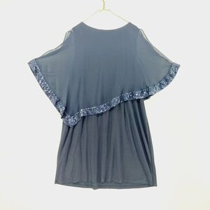MSK | Dresses | New Msk Womens Deep Navy Blue Plus Size Sequintrim ...